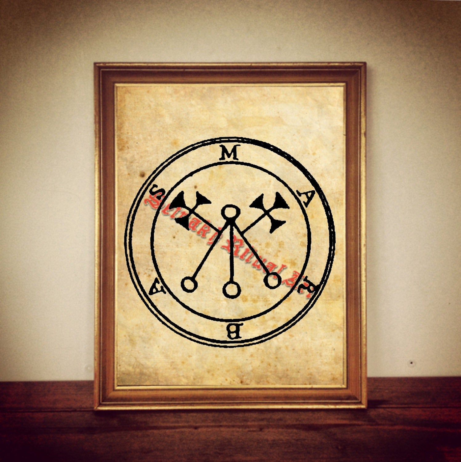 5 Marbas demon seal print, Goetia sigil poster, Lemegeton demon, The L