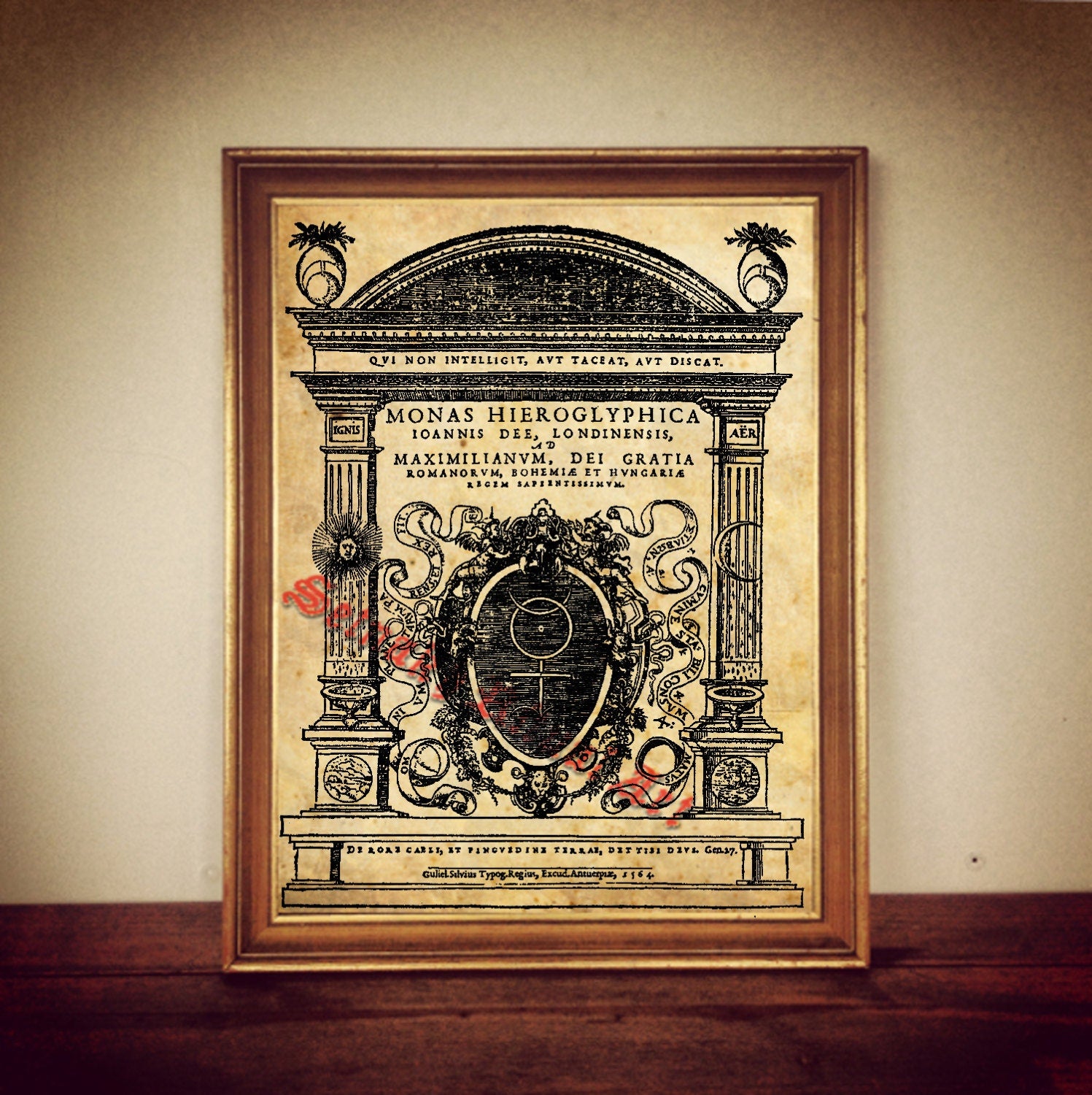 John Dee's Hieroglyphic Monad print, magic illustration, magic poster,
