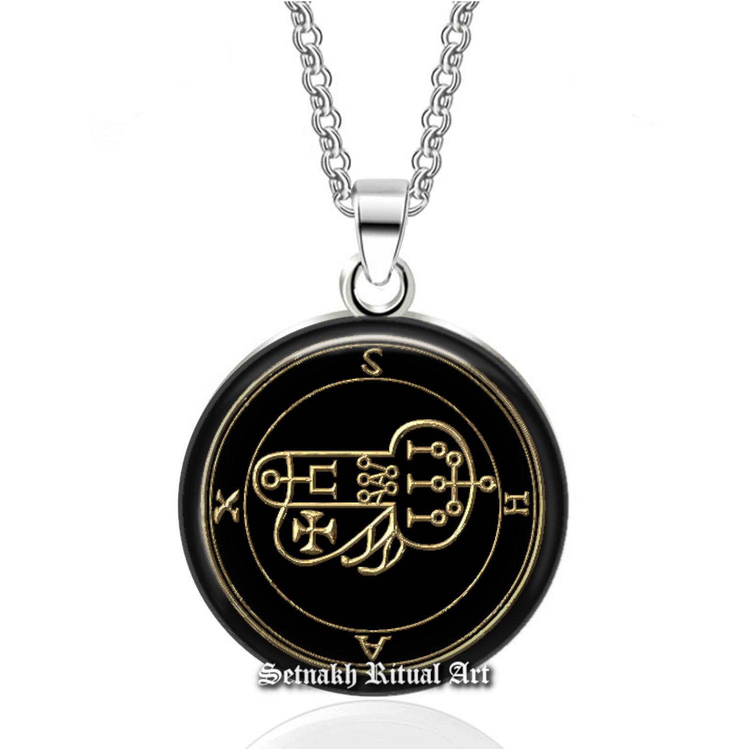 44 SHAX demon seal pendant, Goetia sigil necklace, Lemegeton, Lesser K