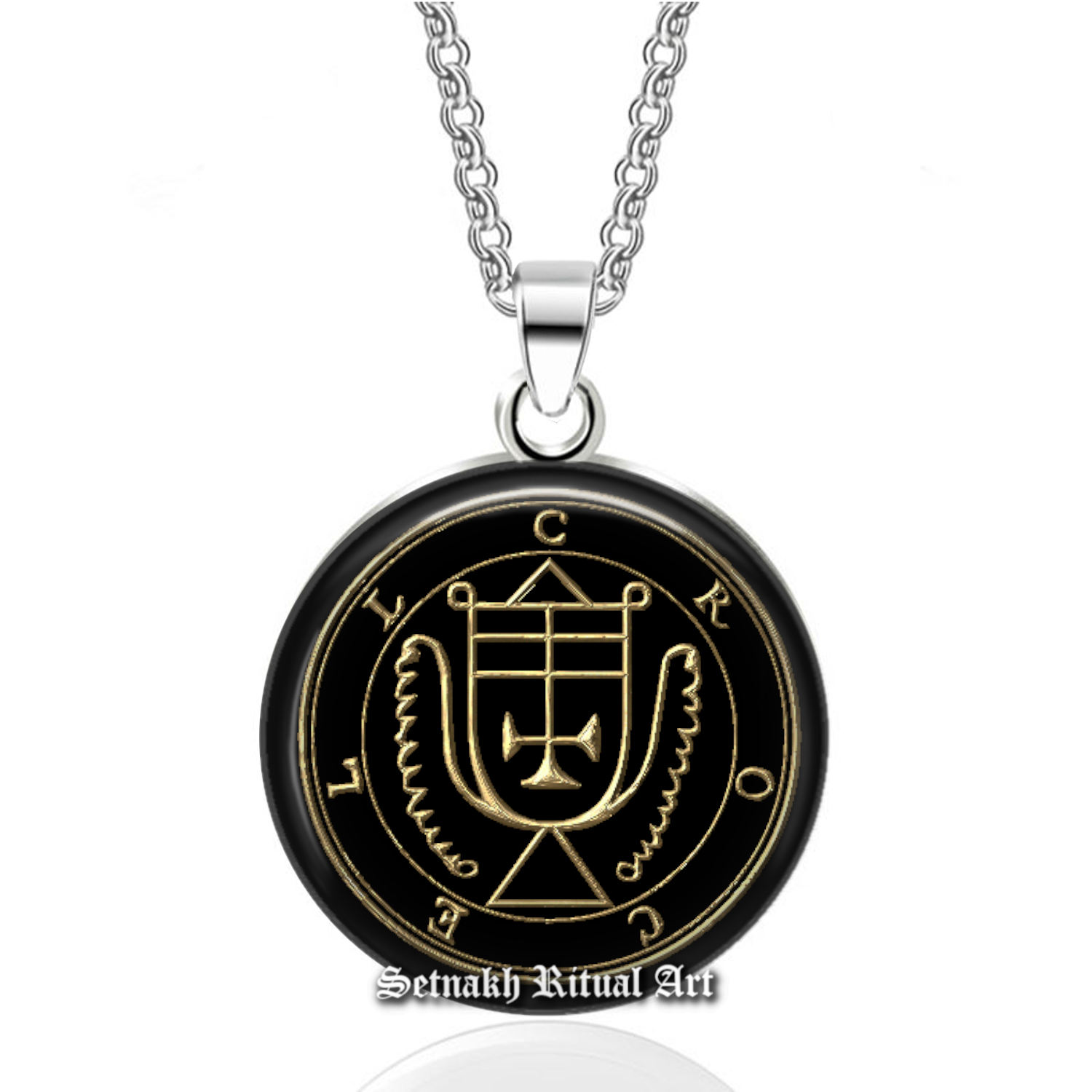49 CROCELL demon seal pendant, Goetia sigil necklace, Lemegeton, Lesse