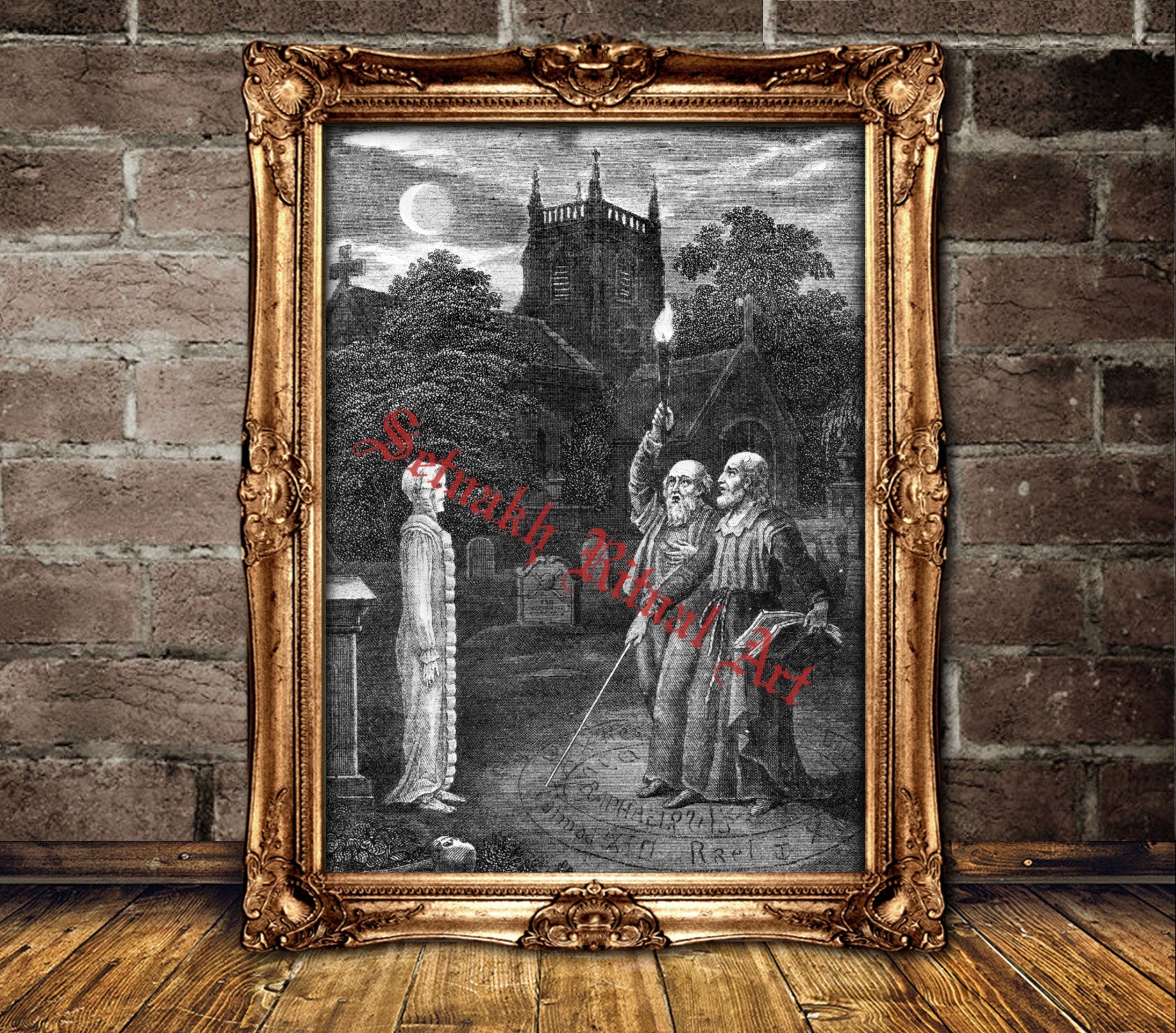 John Dee and Edward Keeley summoning spirit print, summoning demons po