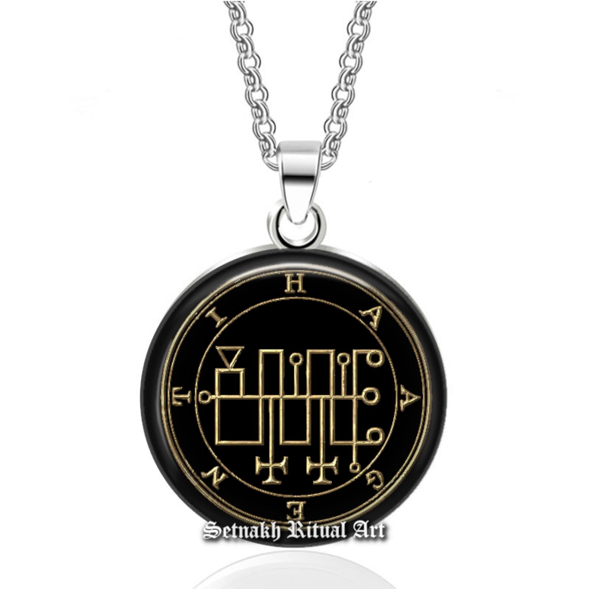 48 HAAGENTI demon seal pendant, Goetia sigil necklace, Lemegeton, Less