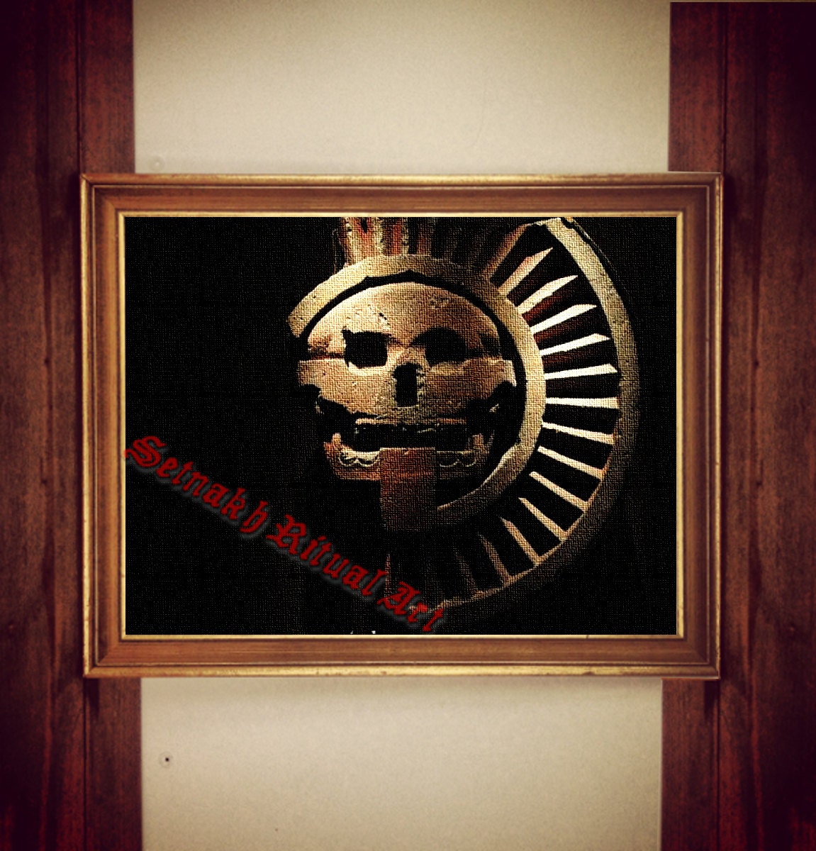 Disc of Death print, Aztec illustration, Teotihuacan - City of the God