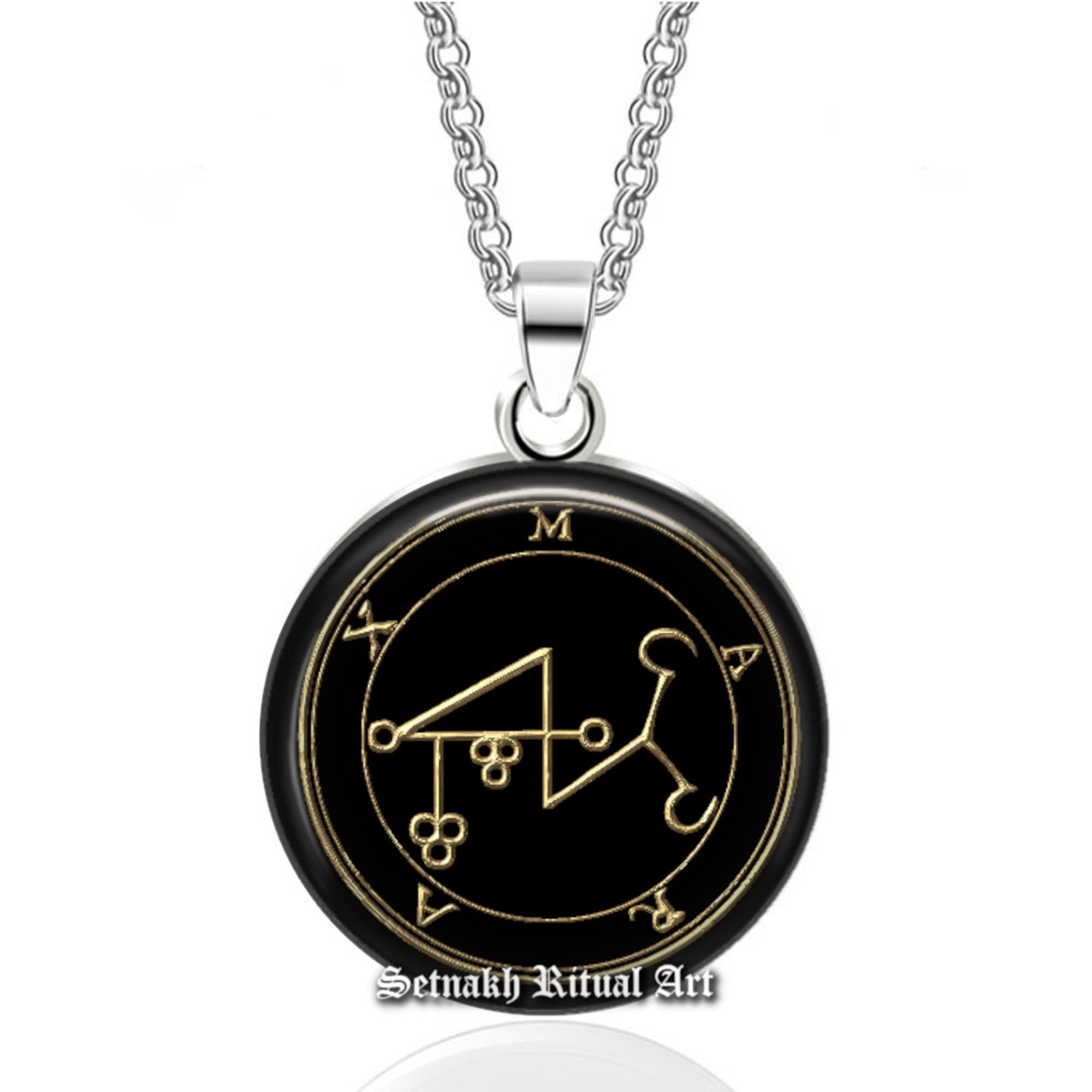 21 MARAX demon seal pendant, Goetia sigil necklace, Lemegeton jewelry,