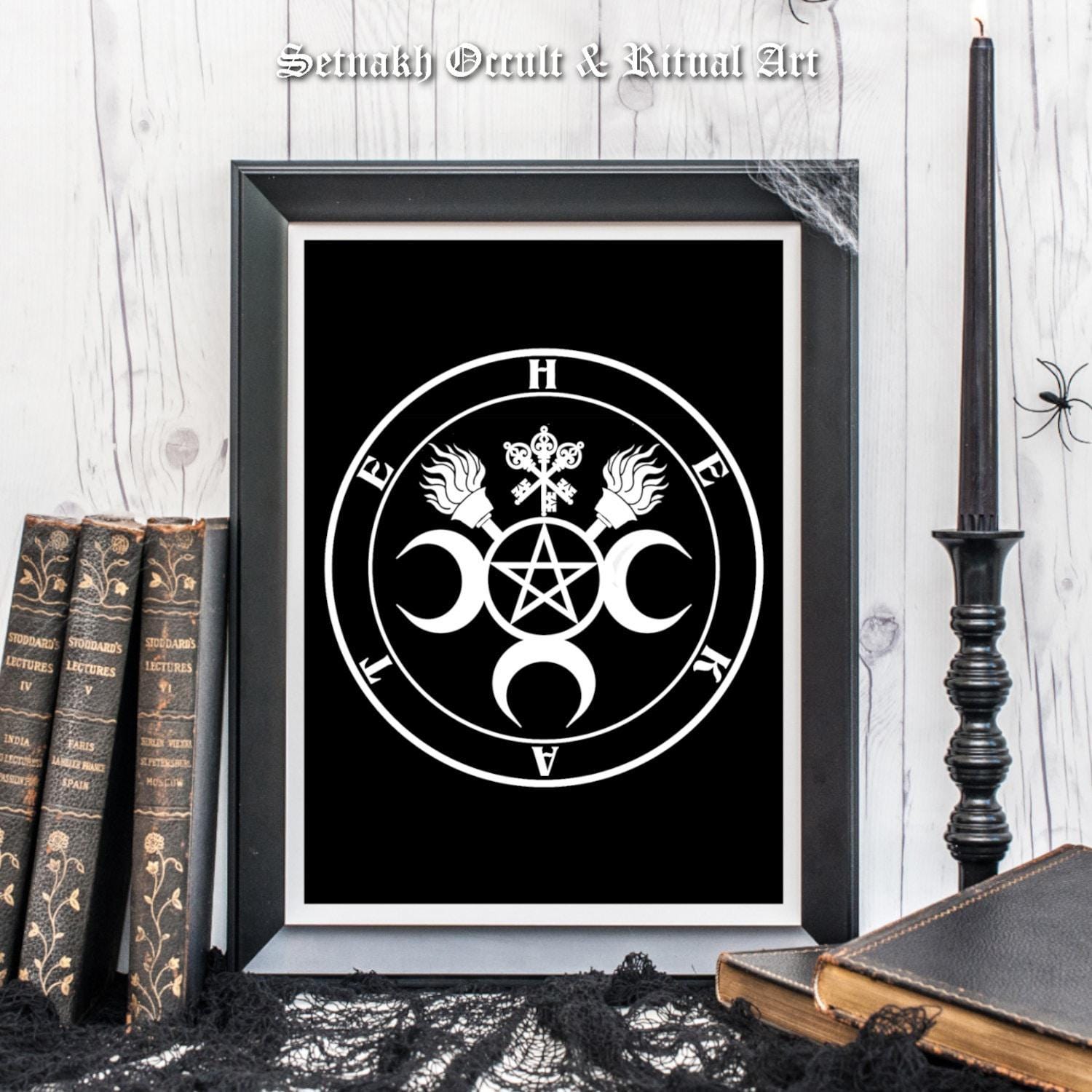 Hecate sigil print, Goddess of Magic, witchcraft, night, Moon, ghosts,
