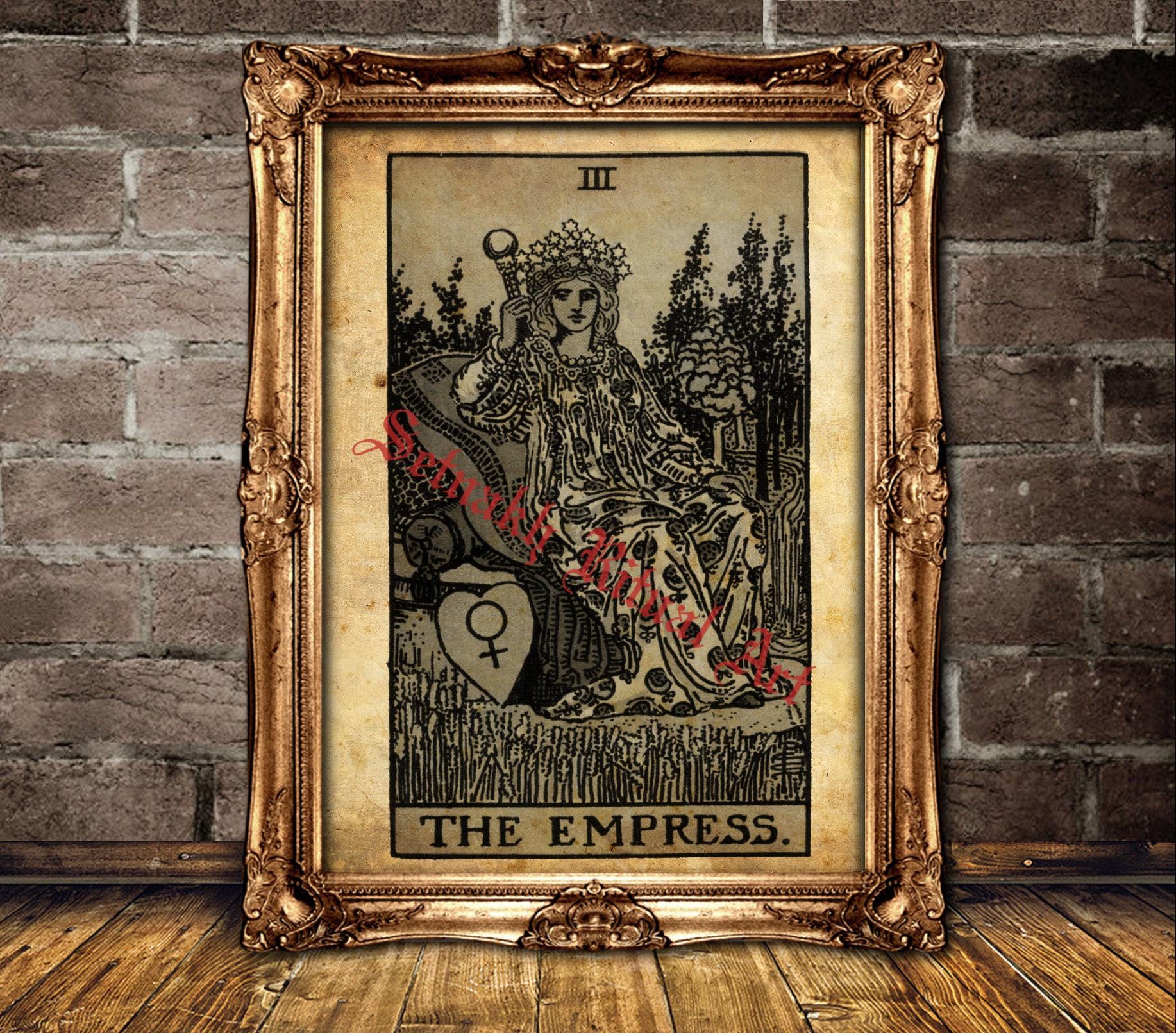 The Empress Tarot Card Print – Symbol of Femininity, Beauty, Nature, N